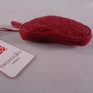 Braccialini Firenze | Bags | Braccialini Firenze Heart Red Leather Coin ...